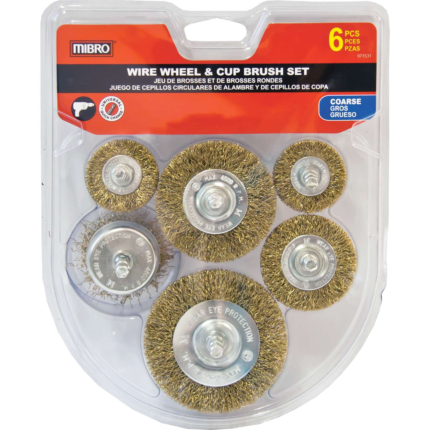 Mibro Wire Wheel Brush Set Brass Coated Steel 4500 rpm 6 pc - Ace Hardware