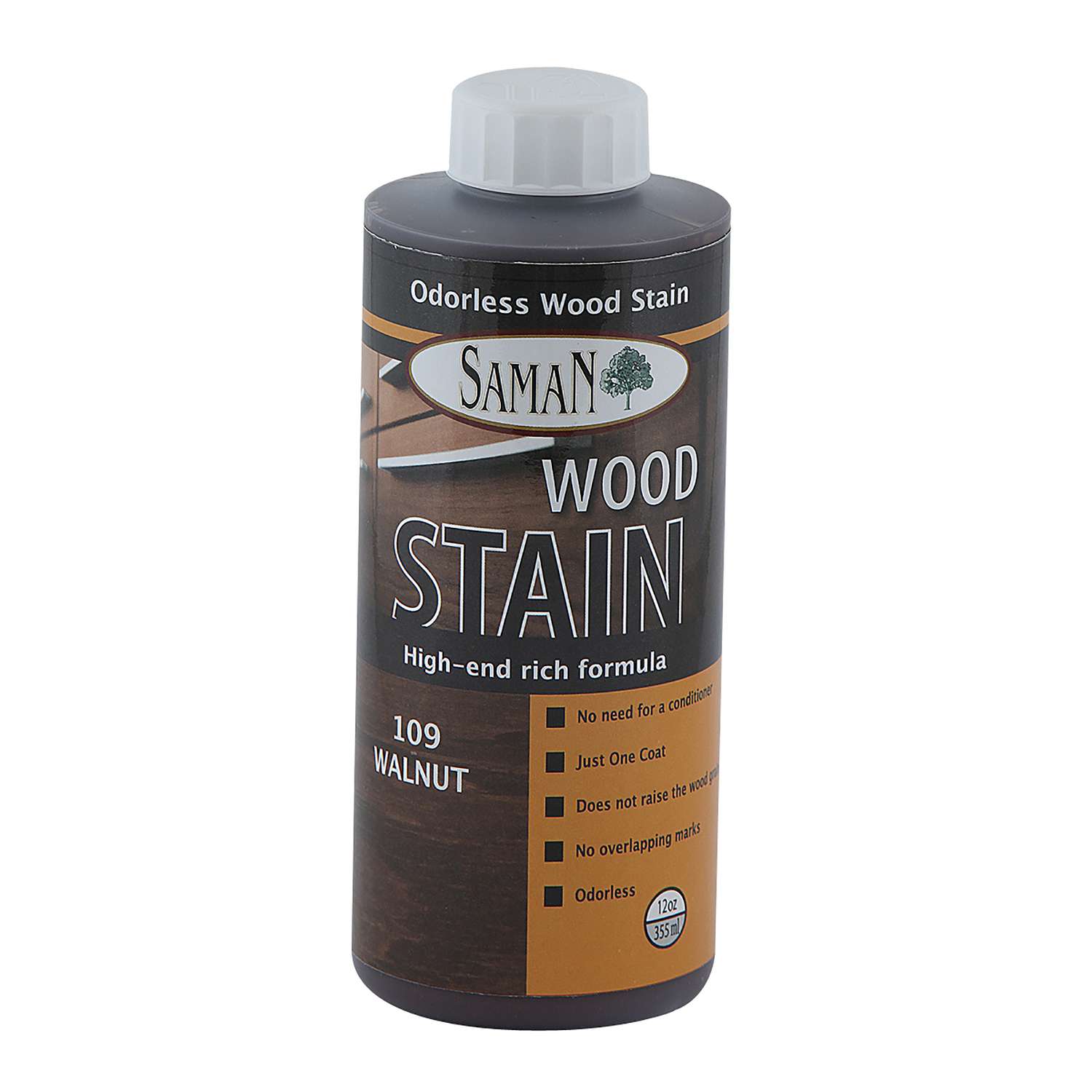 Saman Semi-Transparent Walnut Water-Based Wood Stain 12 oz - Ace Hardware