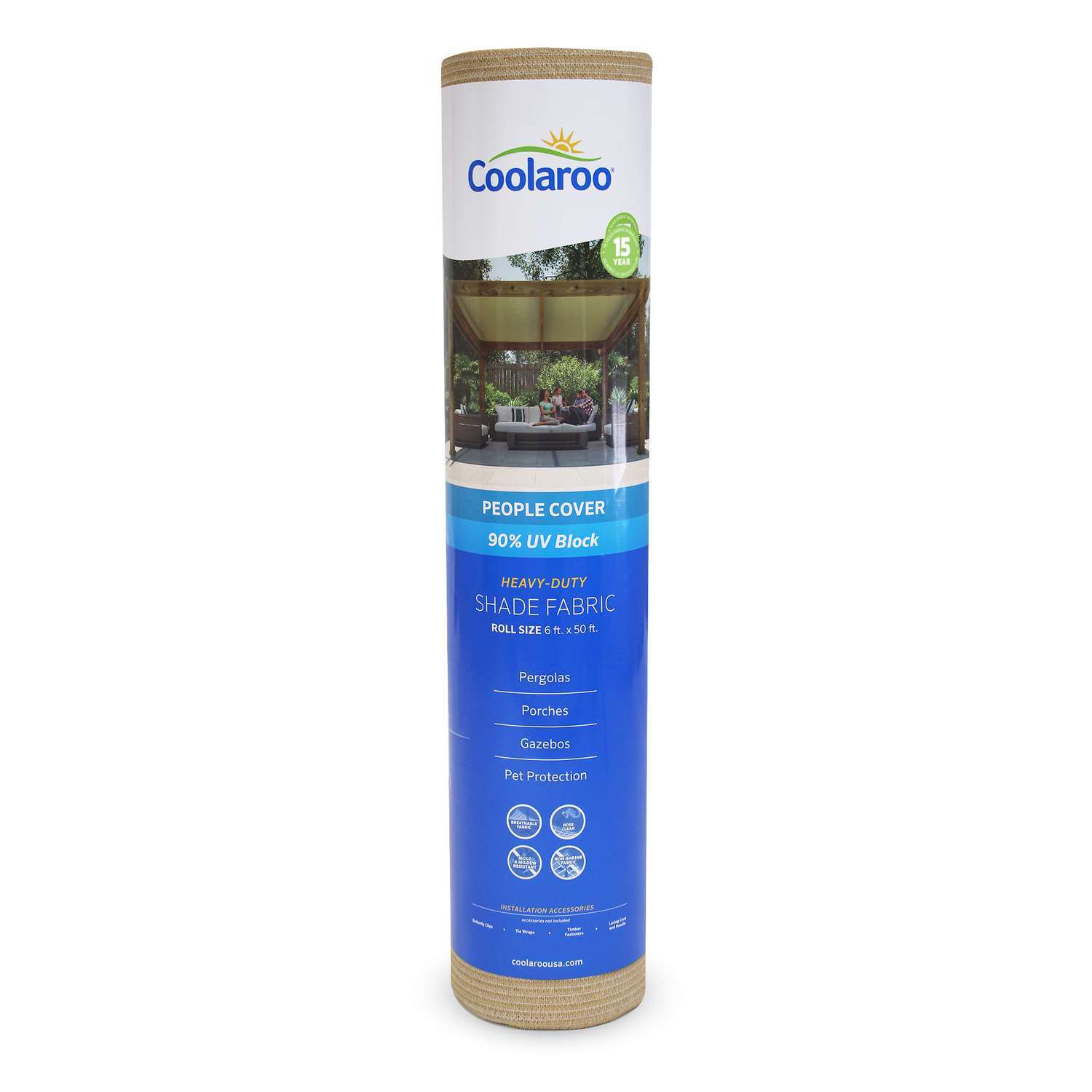 Coolaroo Polyethylene Shade Fabric Shade Cloth 50 ft. H X 6 ft. W - Ace ...