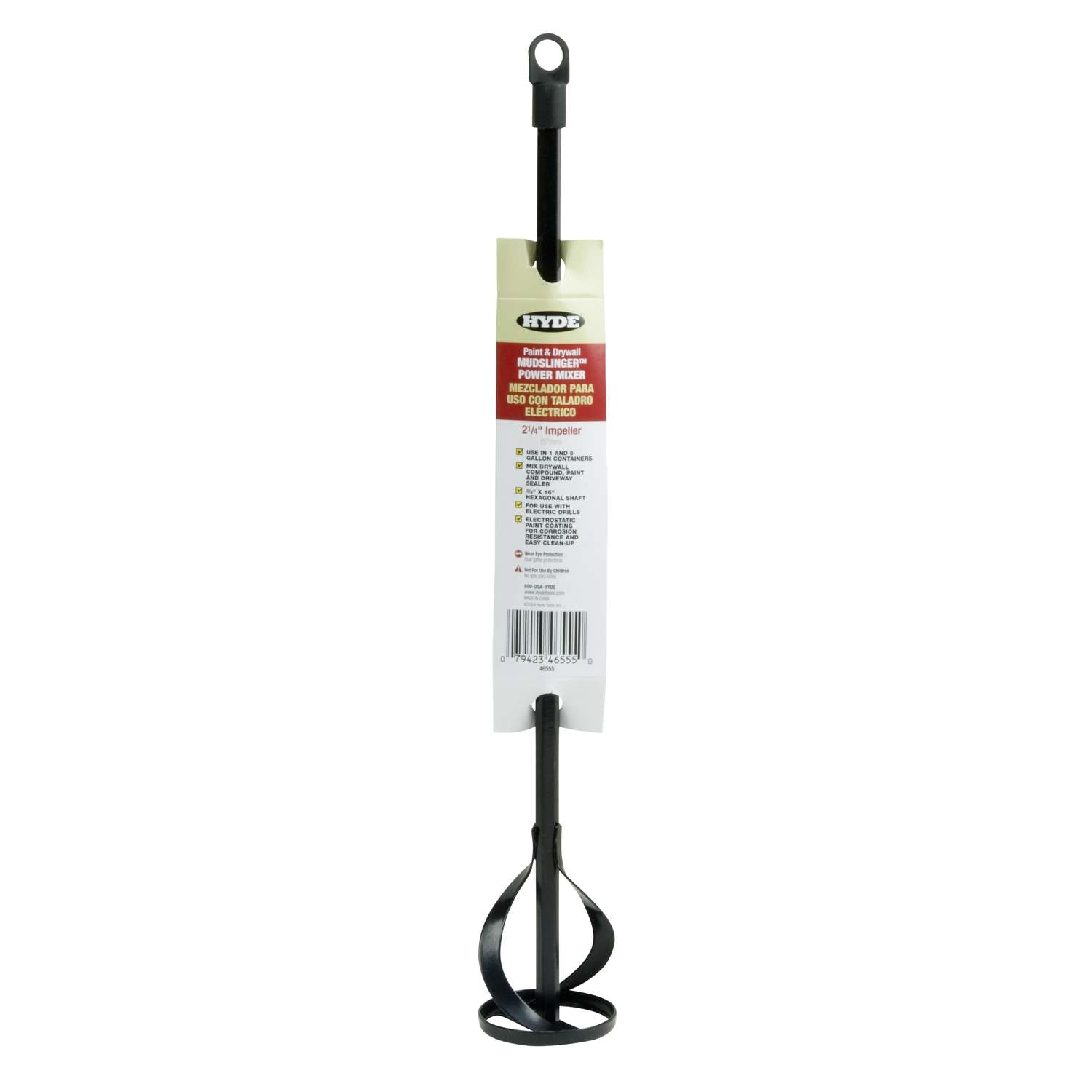 Hyde Mudslinger 2-1/4 in. W X 16 in. L Paint Mixer For 1 and 5 Gallon ...