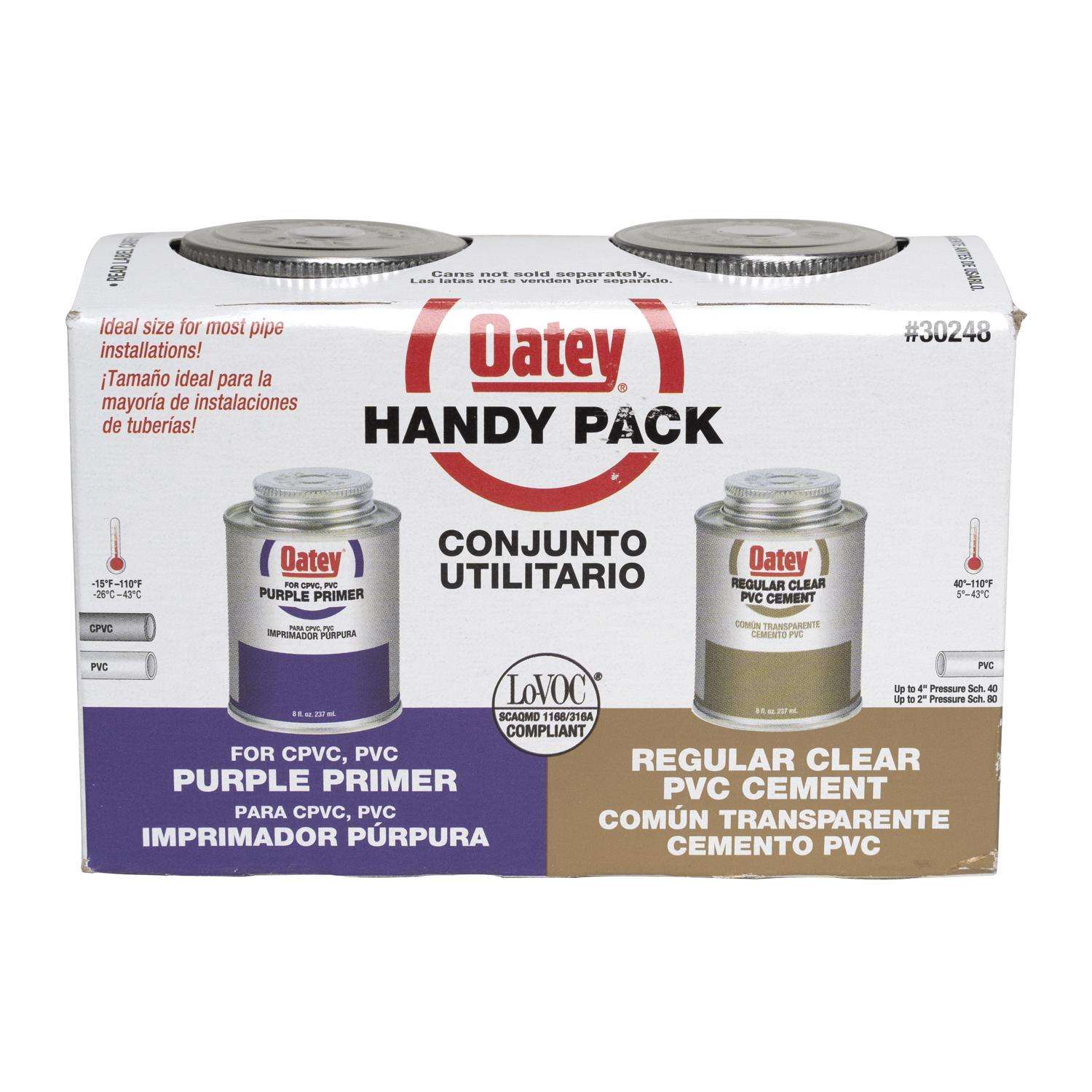 Oatey Handy Pack Clear/Purple Primer and Cement For PVC 8 oz - Ace Hardware
