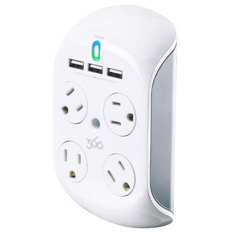 360 Electrical 4 outlets Surge Protector Wall Tap White 918 J - Ace ...