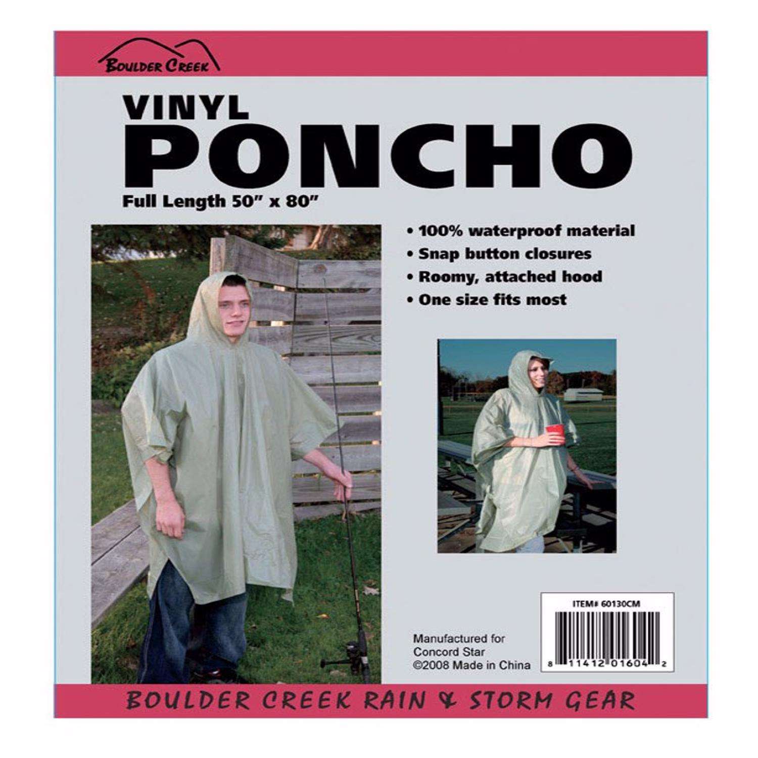Boulder Creek Green Vinyl Rain Poncho - Ace Hardware