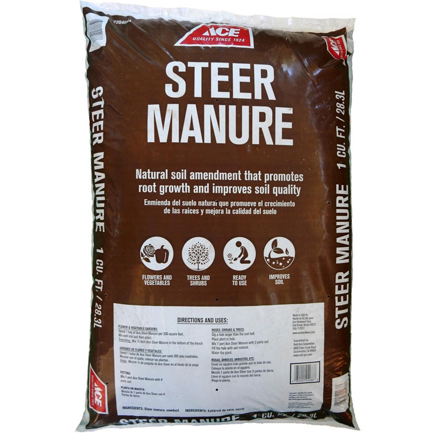 Ace Steer Manure 1 cu ft 28.3 L Mfr# 01-72477 - Ace Hardware