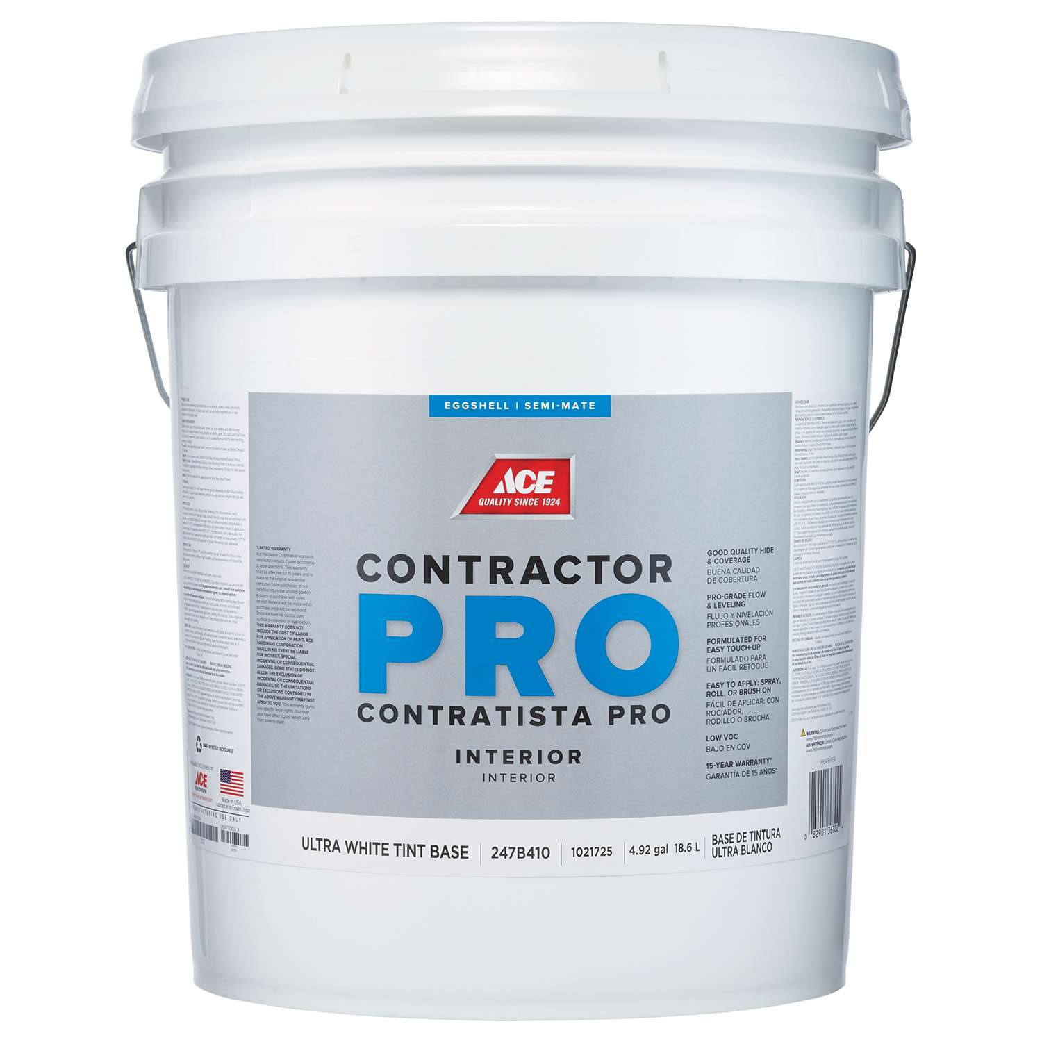 C+K Contractor Pro Eggshell Tint Base Ultra White Base Paint Interior 5 ...