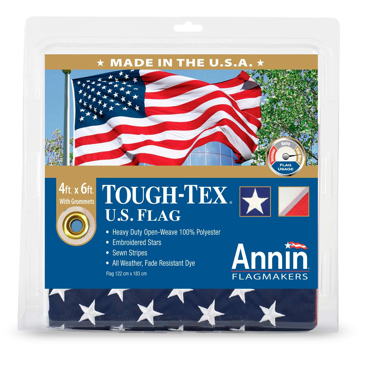 Annin Tough-Tex U.S Flag 4 ft. W X 6 ft. L - Ace Hardware