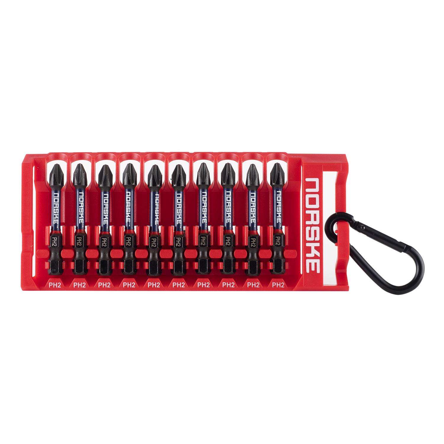 Norske Phillips No.2 X 2 in. L Impact Torsion Screw Driver Bit Clip S2 ...