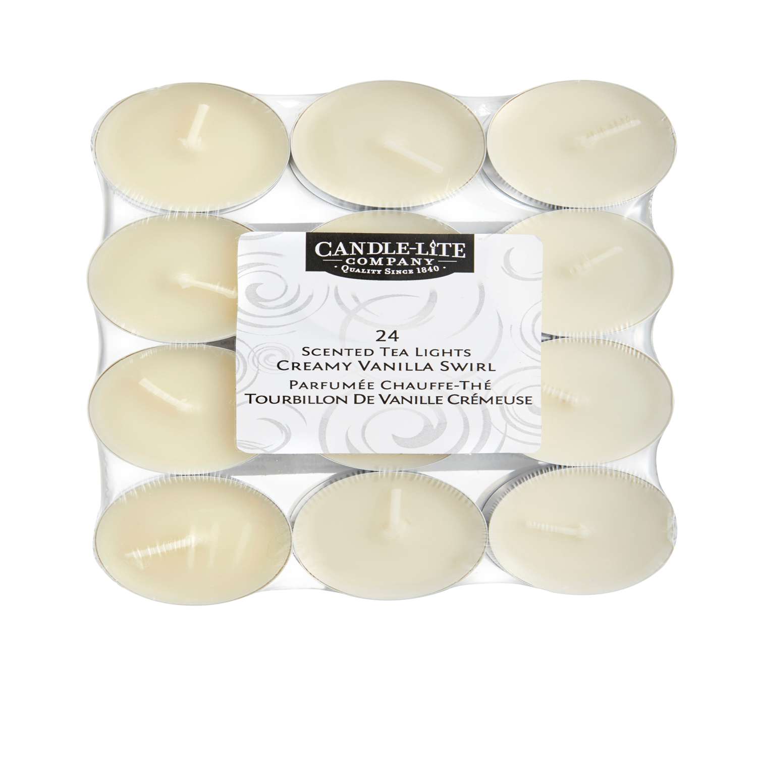 Candle Lite White Creamy Vanilla Swirl Scent Tea Lights Candle - Ace ...