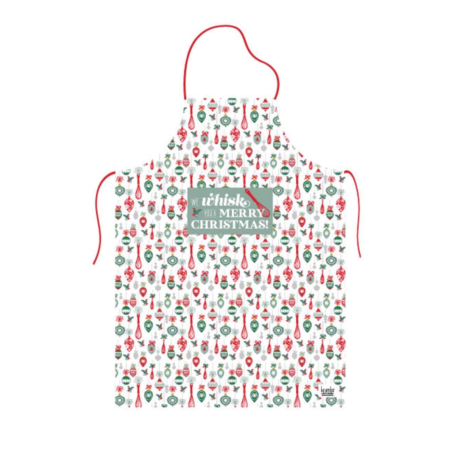 DM Merchandising Krumbs Kitchen White Cotton/Polyester Holiday Apron ...