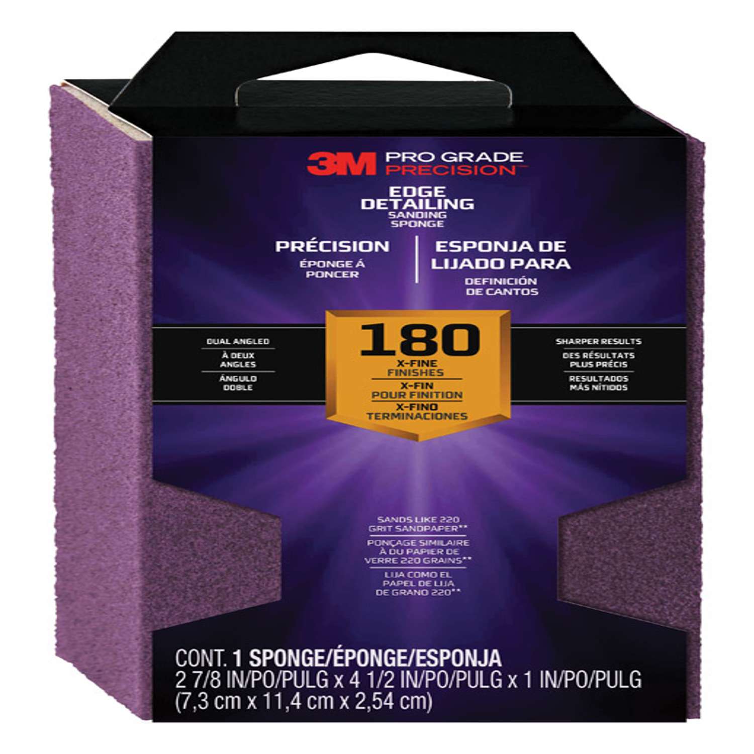 3M 4-1/2 in. L X 2-7/8 in. W X 1 in. 180 Grit Extra Fine Dual Angle ...