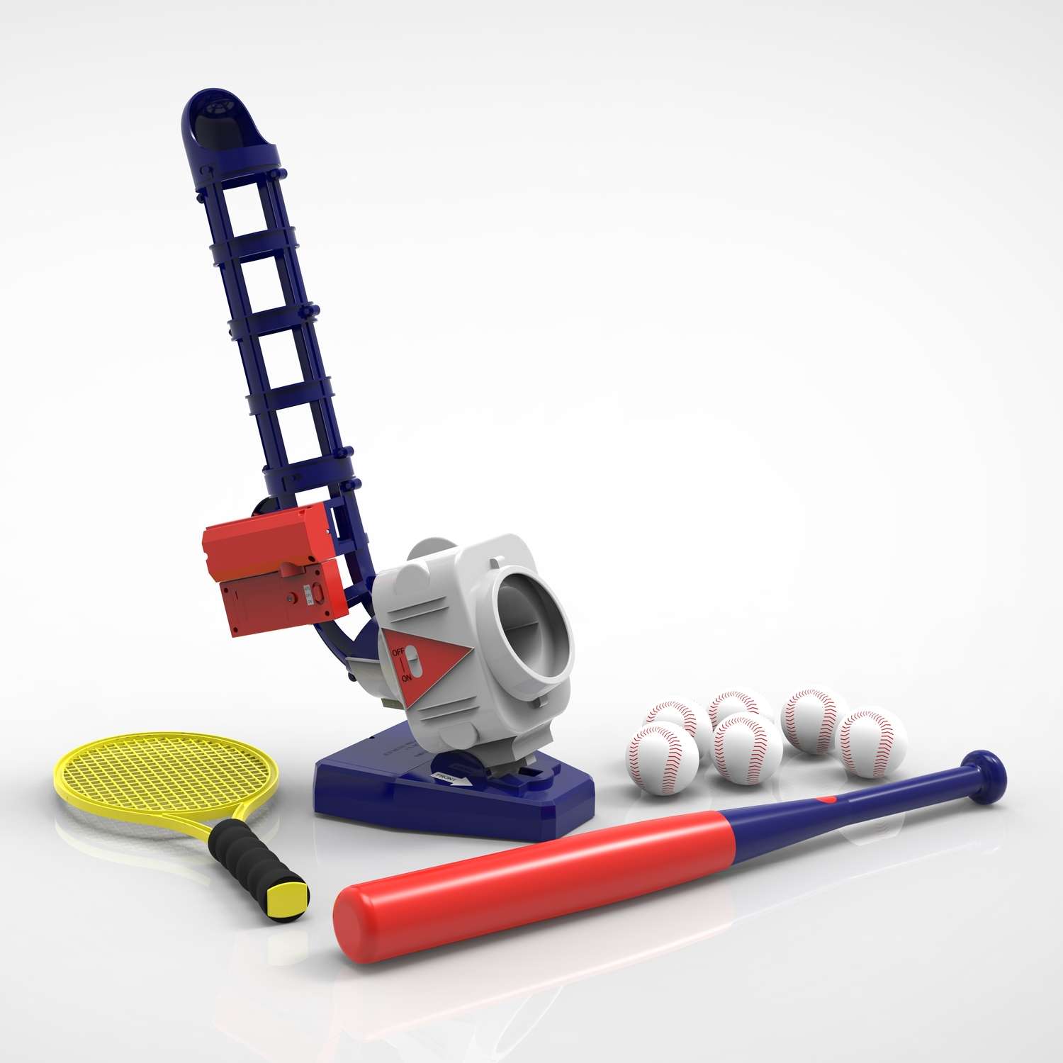 iPlay iLearn 2 in 1 Baseball and Tennis Pitching Machine Set ...