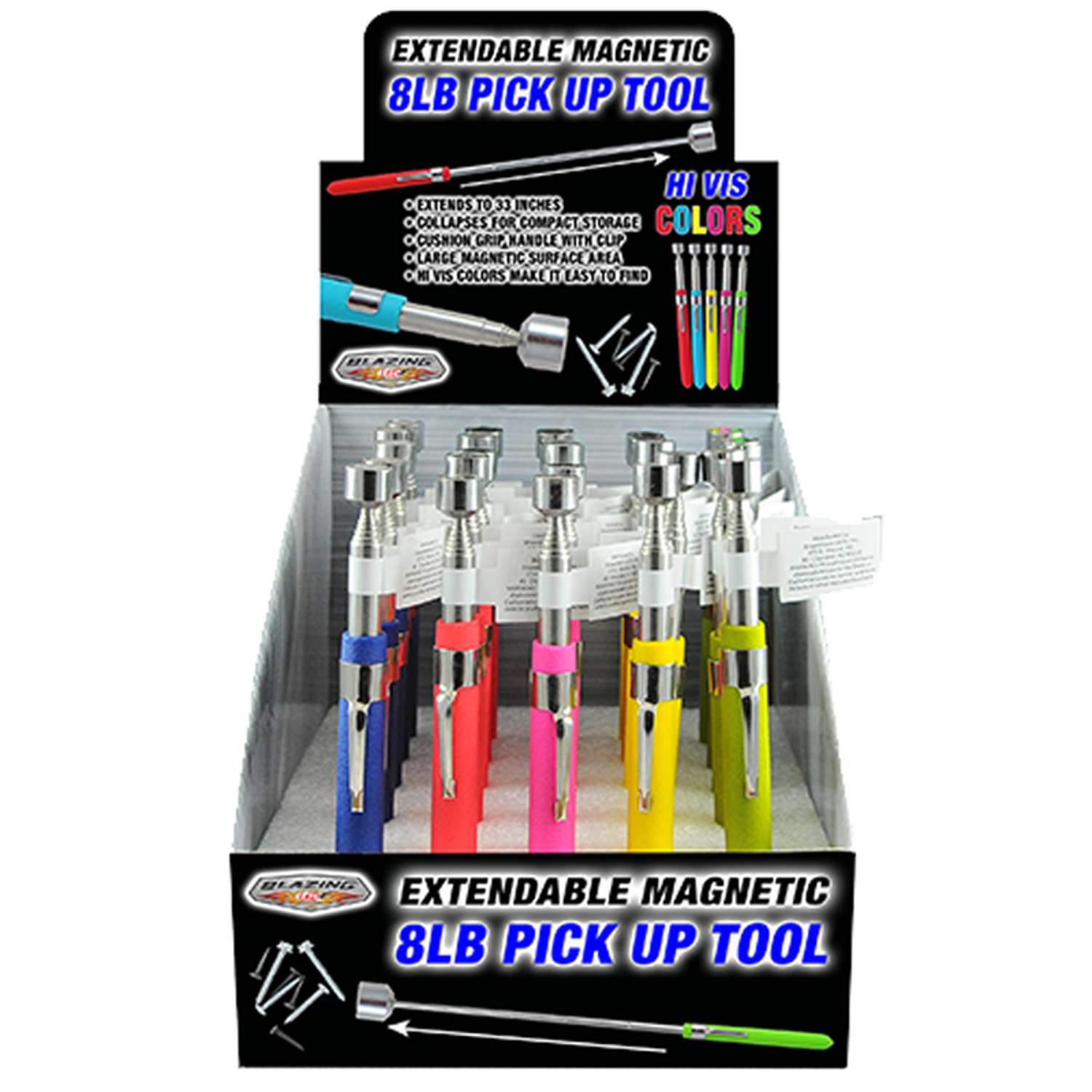 Blazing LEDz 32 in. Telescoping Hi Vis Magnetic Pick-Up Tool 8 lb. pull ...