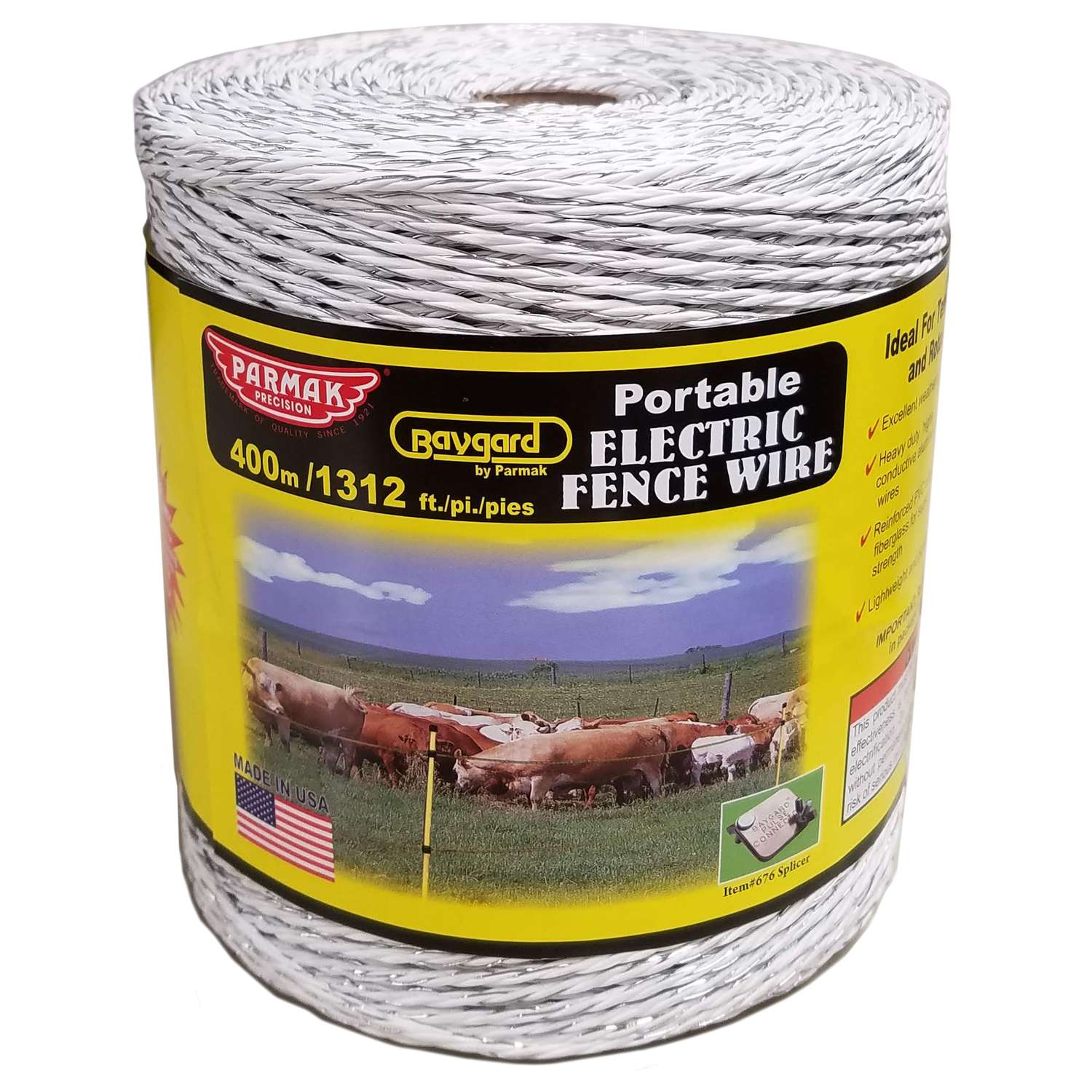 Parmak Baygard Portable Electric Fence Wire White - Ace Hardware