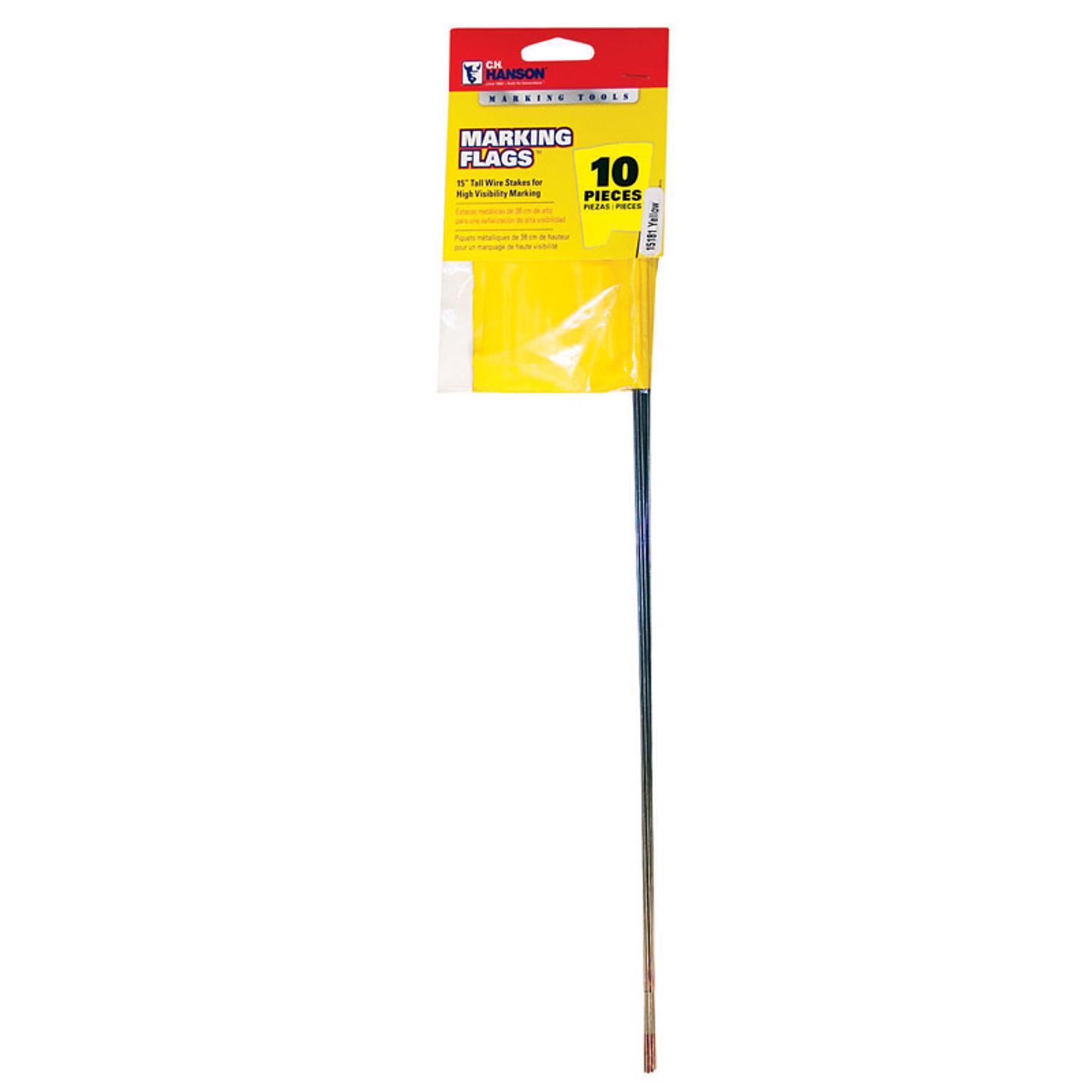 C.H. Hanson 15 in. Yellow Marking Flags Polyvinyl 10 pk - Ace Hardware