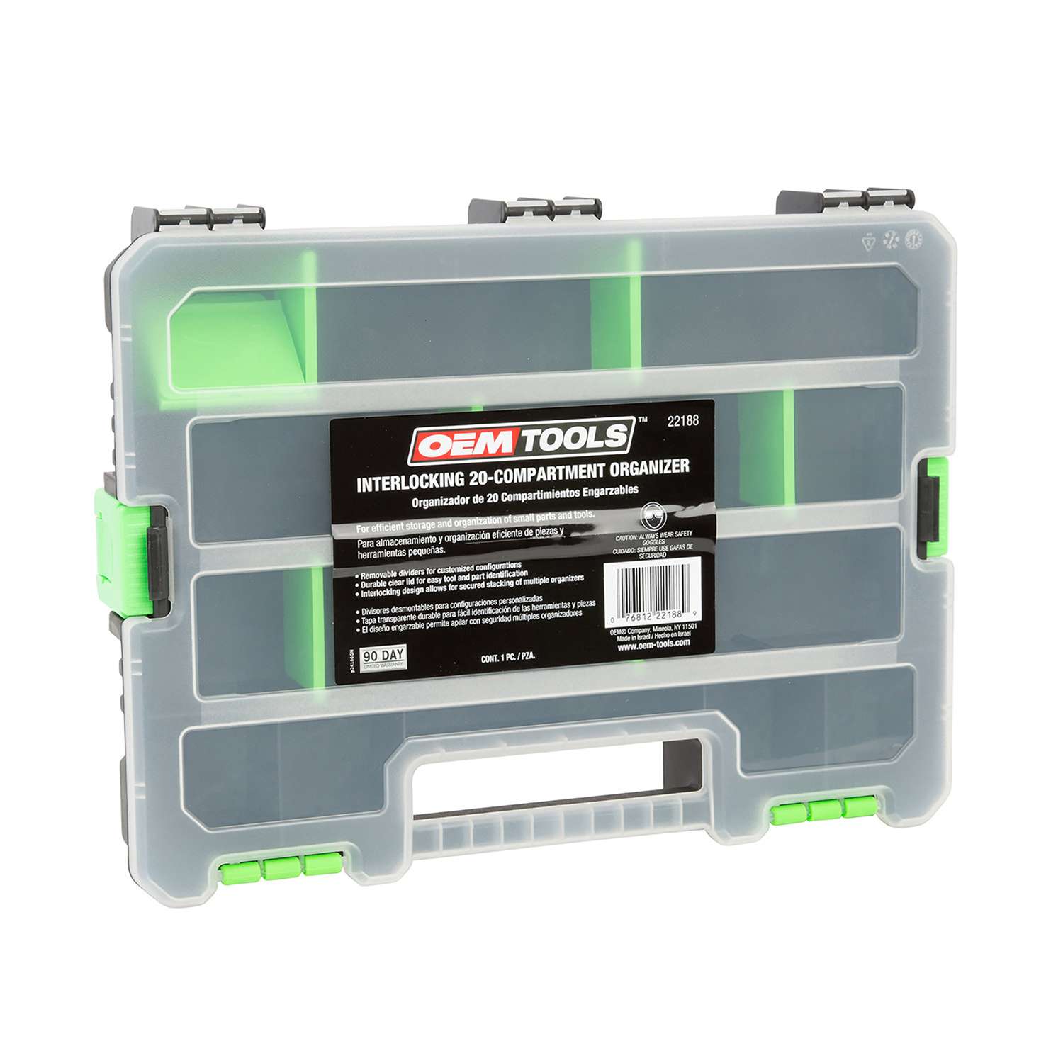 OEM Tools 11 in. W X 2.4 in. H Interlocking Organizer Plastic 20 ...