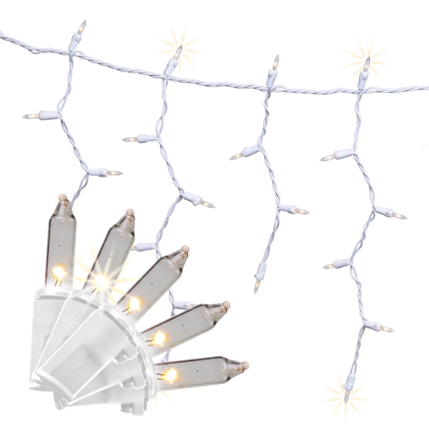 Celebrations Classic LED T5 Warm White 100 ct Icicle Christmas Lights 6 ...