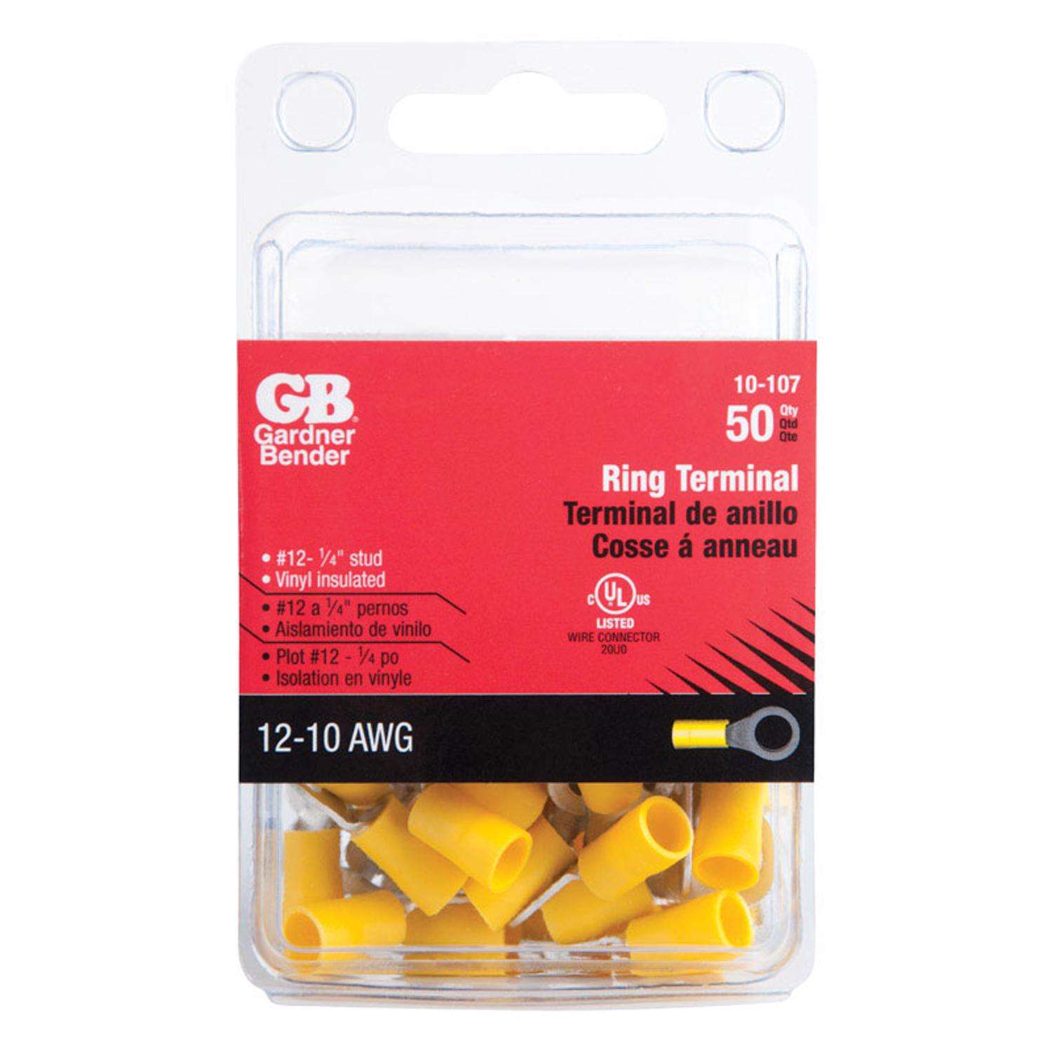 Gardner Bender 12-10 Ga. Insulated Wire Ring Terminal Yellow 50 pk ...