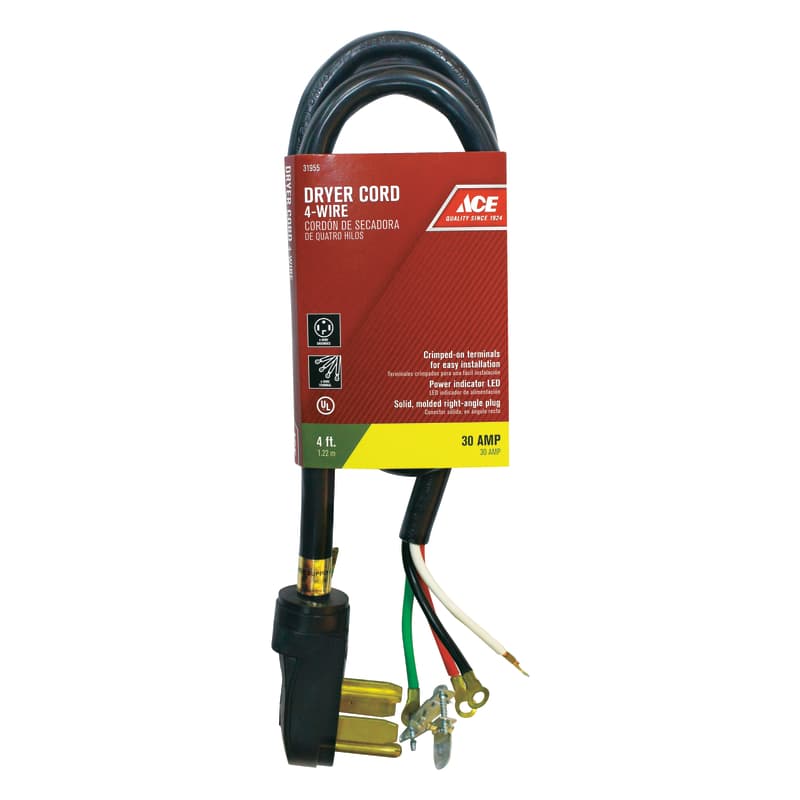 Ace 10/4 SRDT 4 ft. L Dryer Cord 4 Wire - Ace Hardware