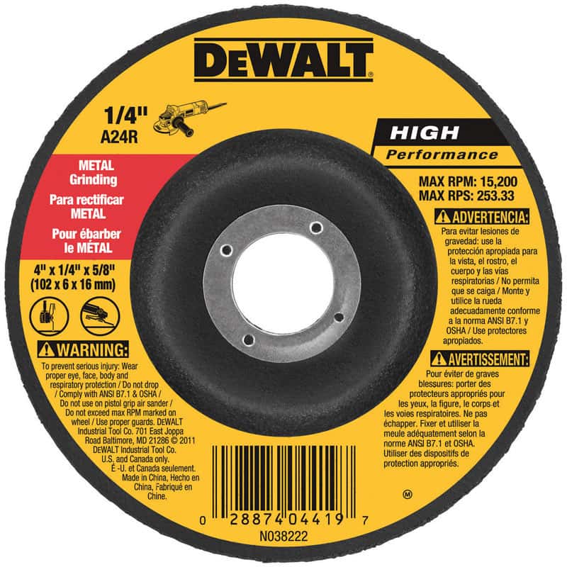 DeWalt 4 in. D X 5/8 in. Grinding Wheel - Ace Hardware