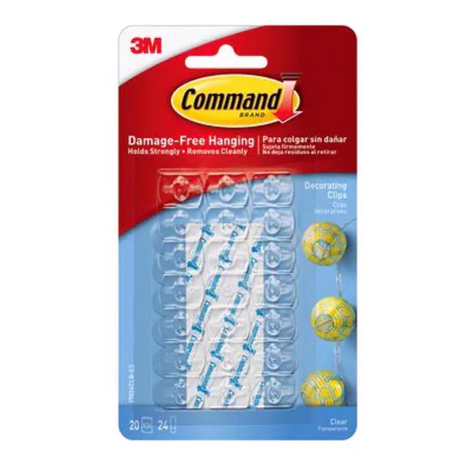 3M Command Small Plastic Light Clips 0.75 in. L 20 pk Mfr 17026CLR ES Ace Hardware