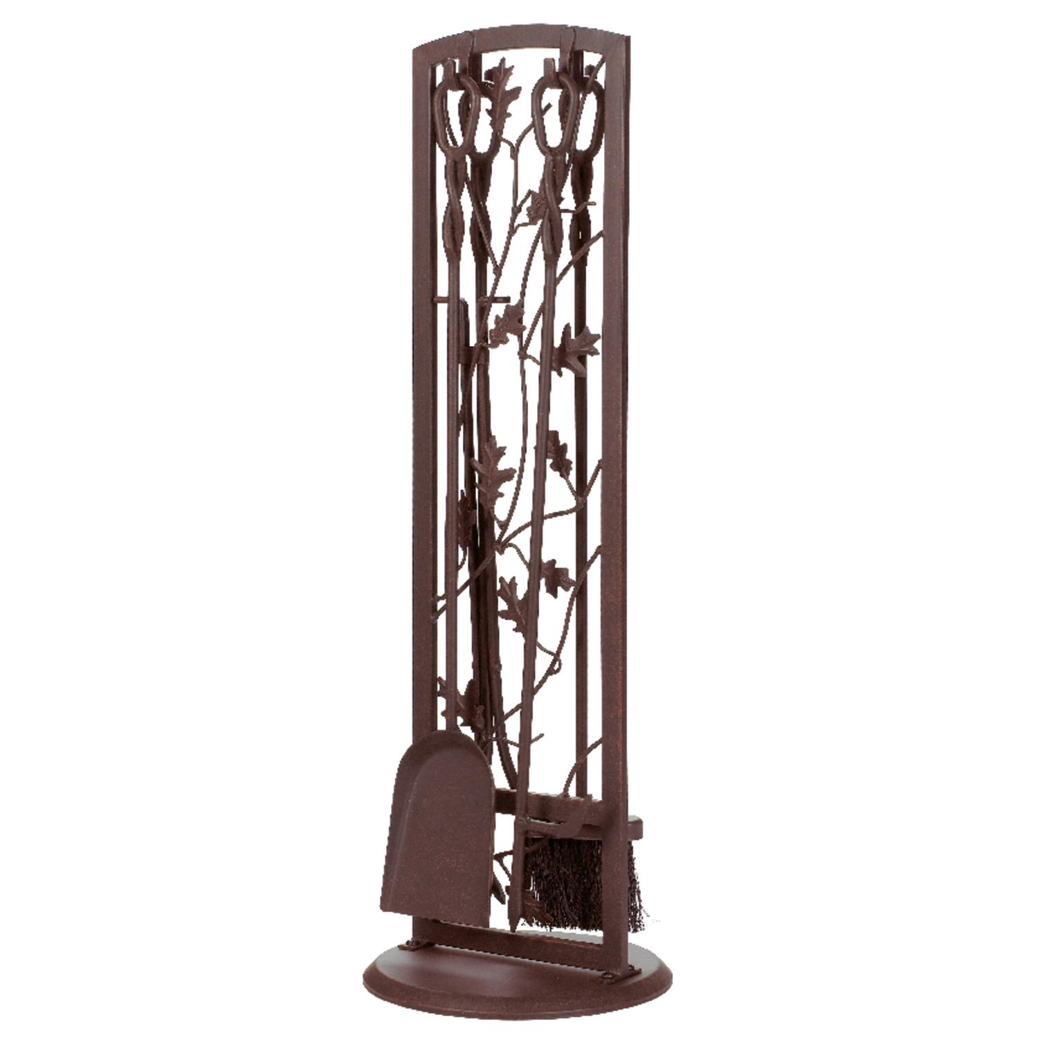 Panacea Colonial Brown Powder Coated Steel Fireplace Tool Set - Sansujyuku