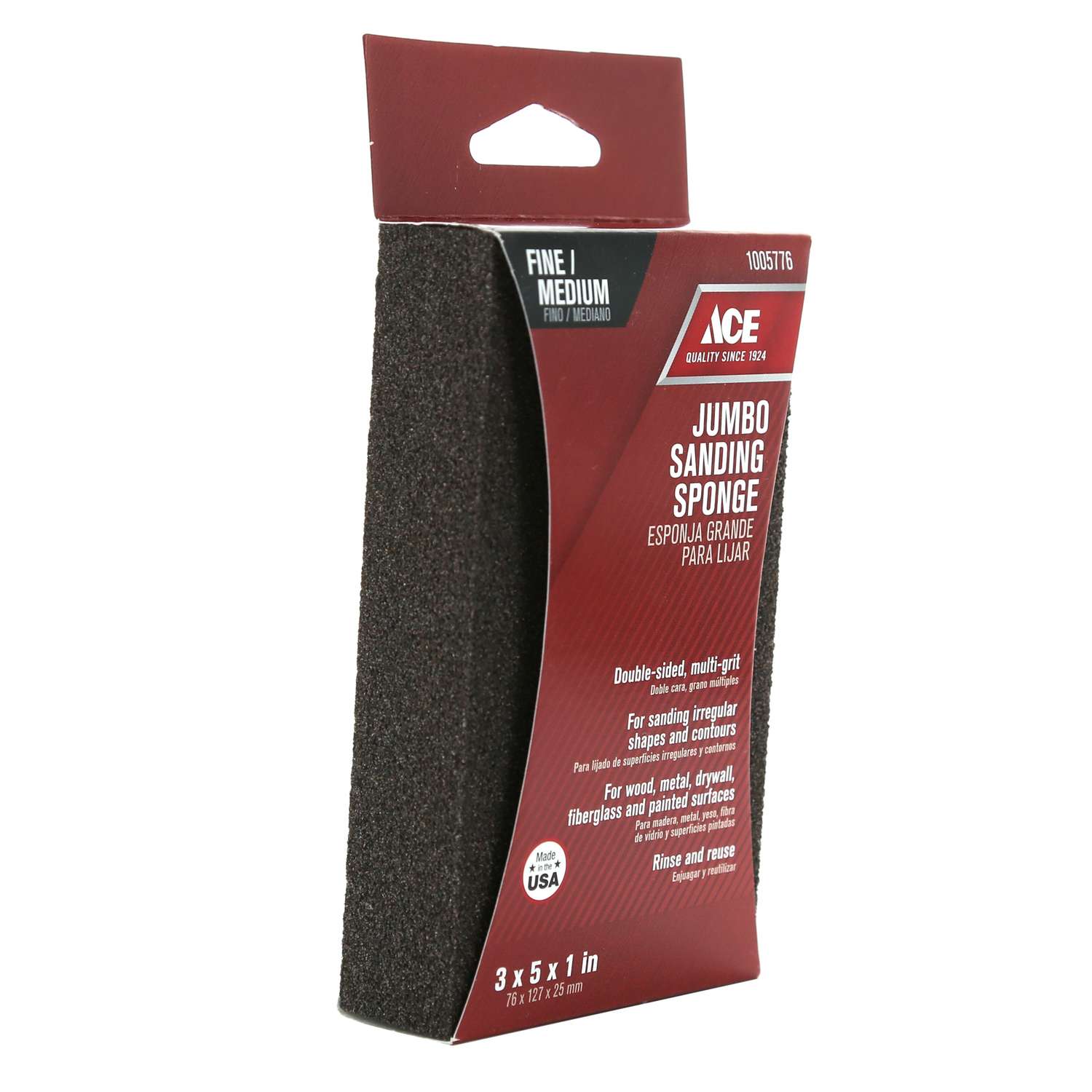 Ace 5 in. L X 3 in. W X 1 in. 120/80 Grit Assorted Extra Large Sanding ...