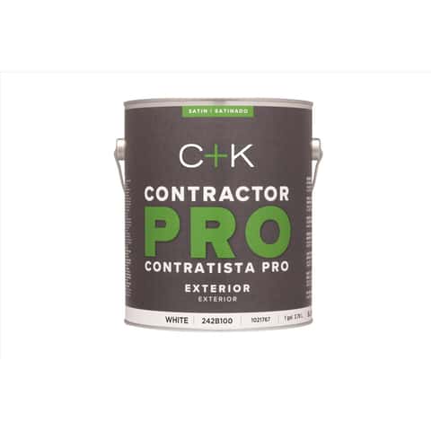 C+K Contractor Pro Satin White Paint Exterior 1 gal - Ace Hardware