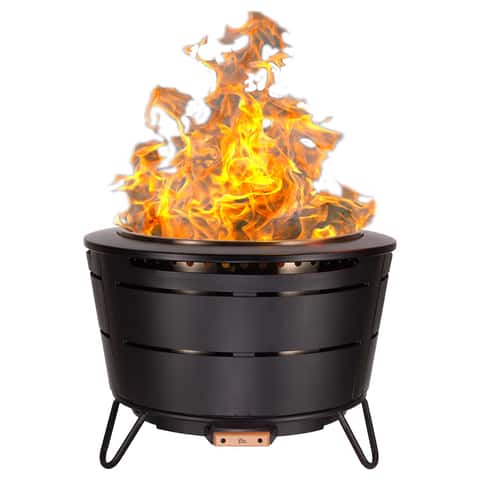 TIKI 27.2 in. W Steel Round Wood Fire Pit with Stand - Ace Hardware