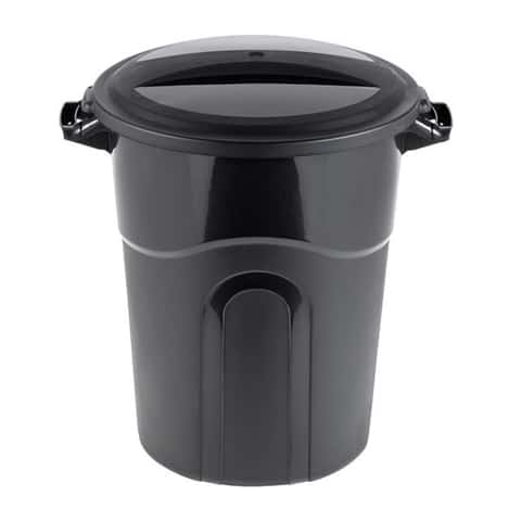 United Solutions 20 gal Black Plastic Trash Can Lid Included Mfr ...