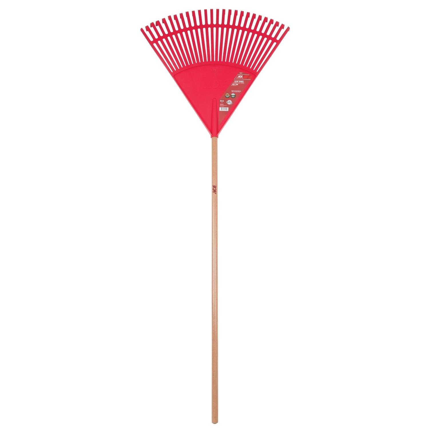 Ace 65 in. 26 Tine Poly Leaf Rake Wood Handle Mfr# EP-26-ACE - Ace Hardware