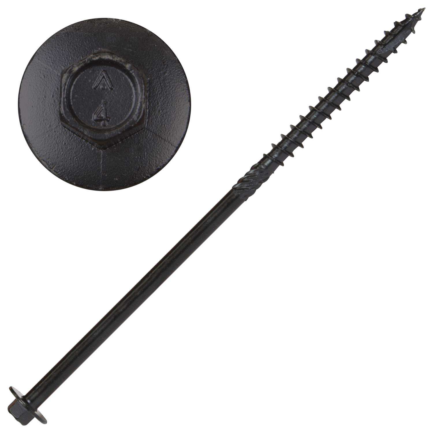 Screw Products, Inc. YUKON #18 in. X 7 in. L Hex Black Steel Lag Screw ...