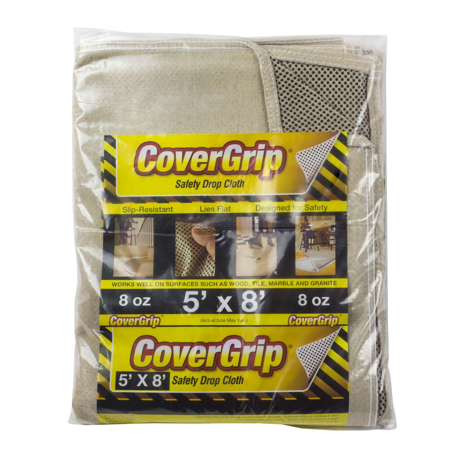 CoverGrip 5 ft. W x 8 ft. L 8 Canvas Drop Cloth 1 pk - Ace Hardware