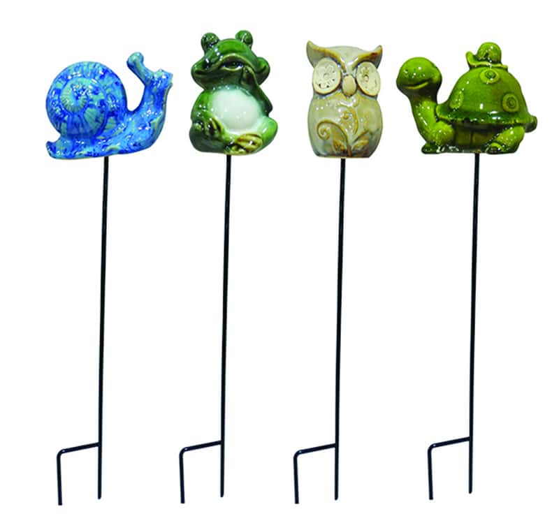Alpine Snail, Frog, Owl or Turtle Ceramic 15 in. H Outdoor Stake - Ace ...