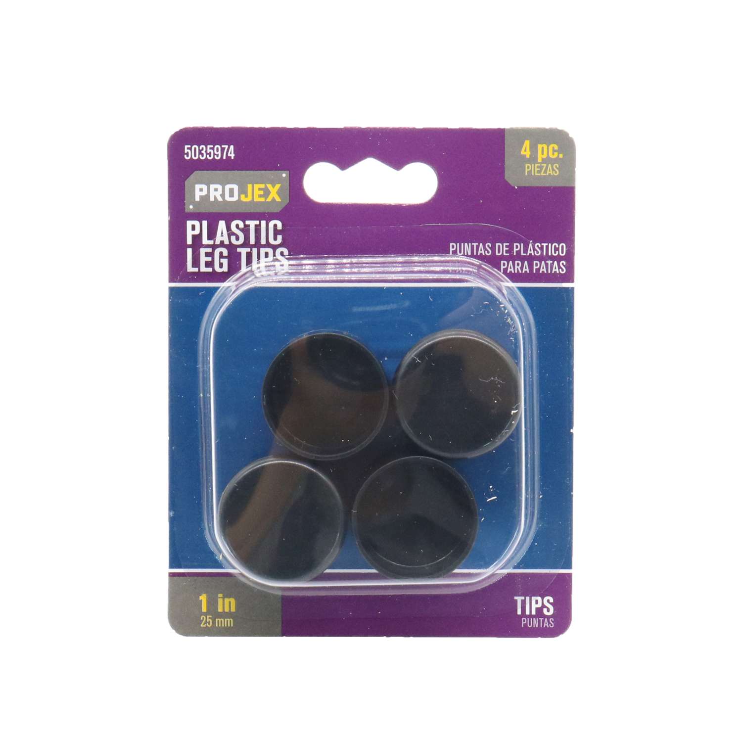 Projex Plastic Leg Tip Black Round 1 in. W 4 pk - Ace Hardware