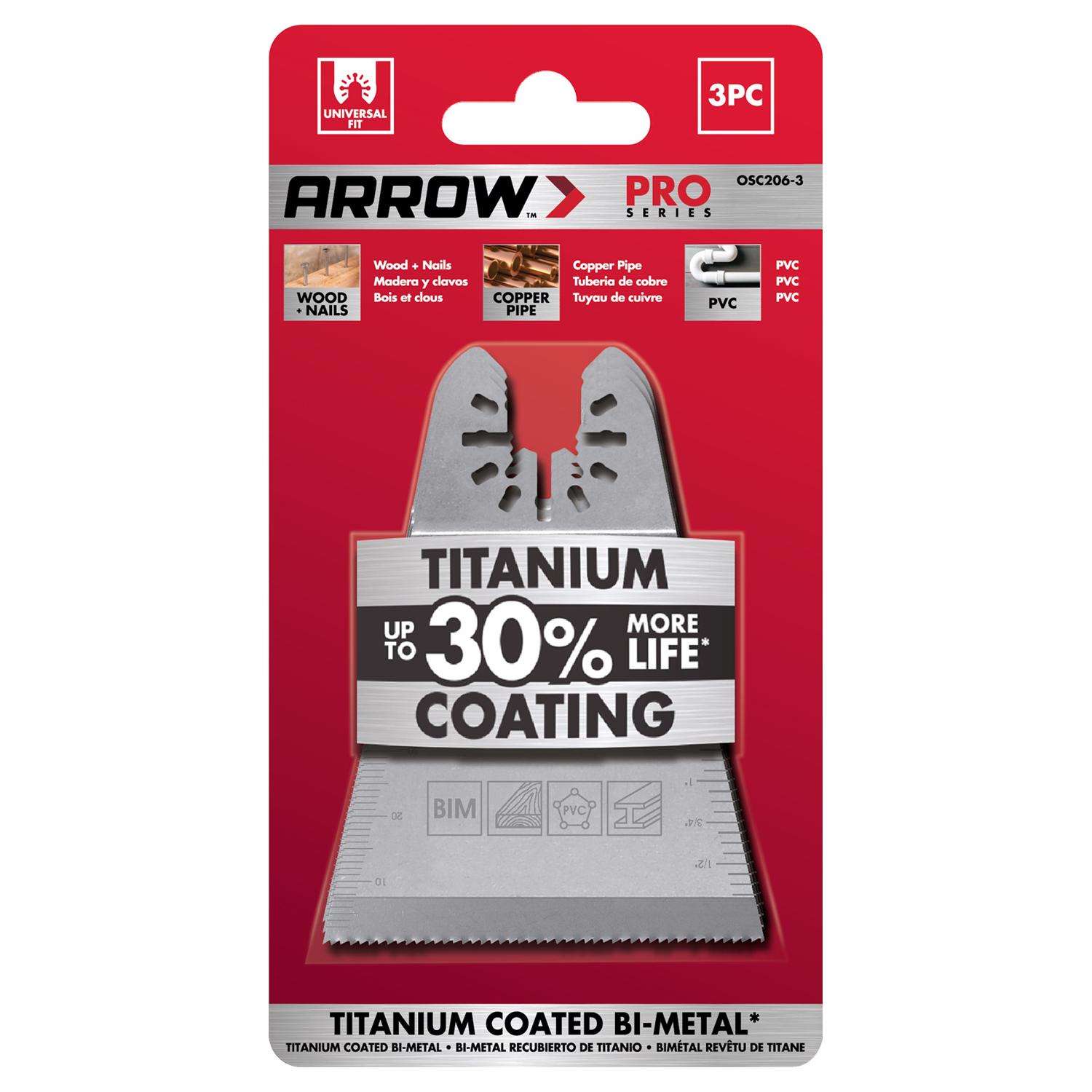 Arrow Pro 2-11/16 in. Titanium-Coated Bi-Metal Semi-Circle Oscillating ...