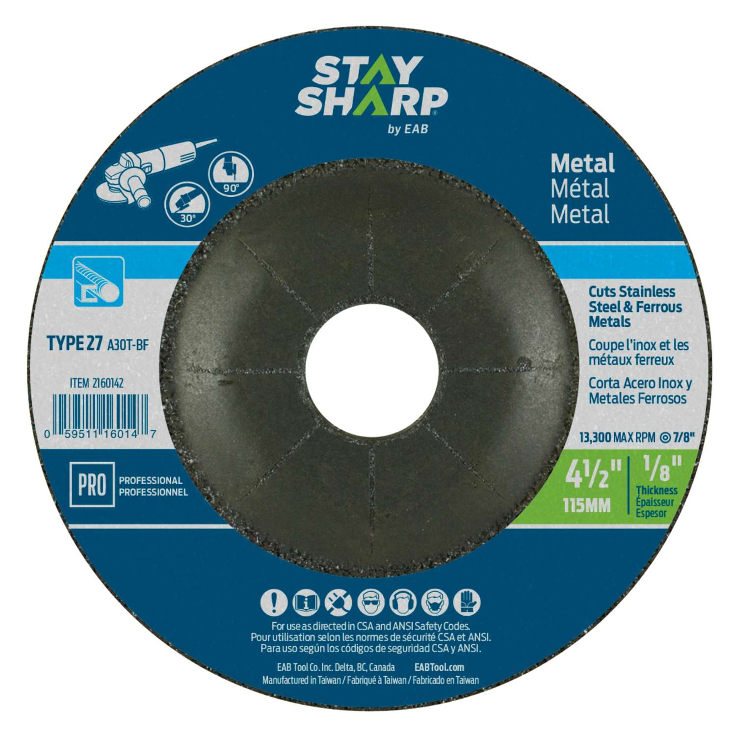 Stay Sharp 4-1/2 in. D X 7/8 in. Grinding Wheel - Ace Hardware
