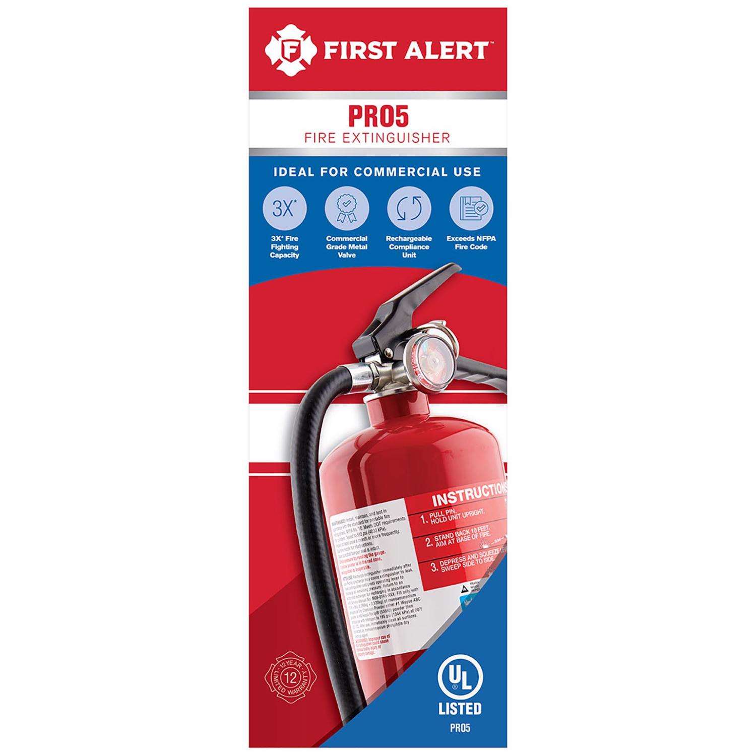 First Alert Pro Series 5 lb Fire Extinguisher For Household OSHA/US ...
