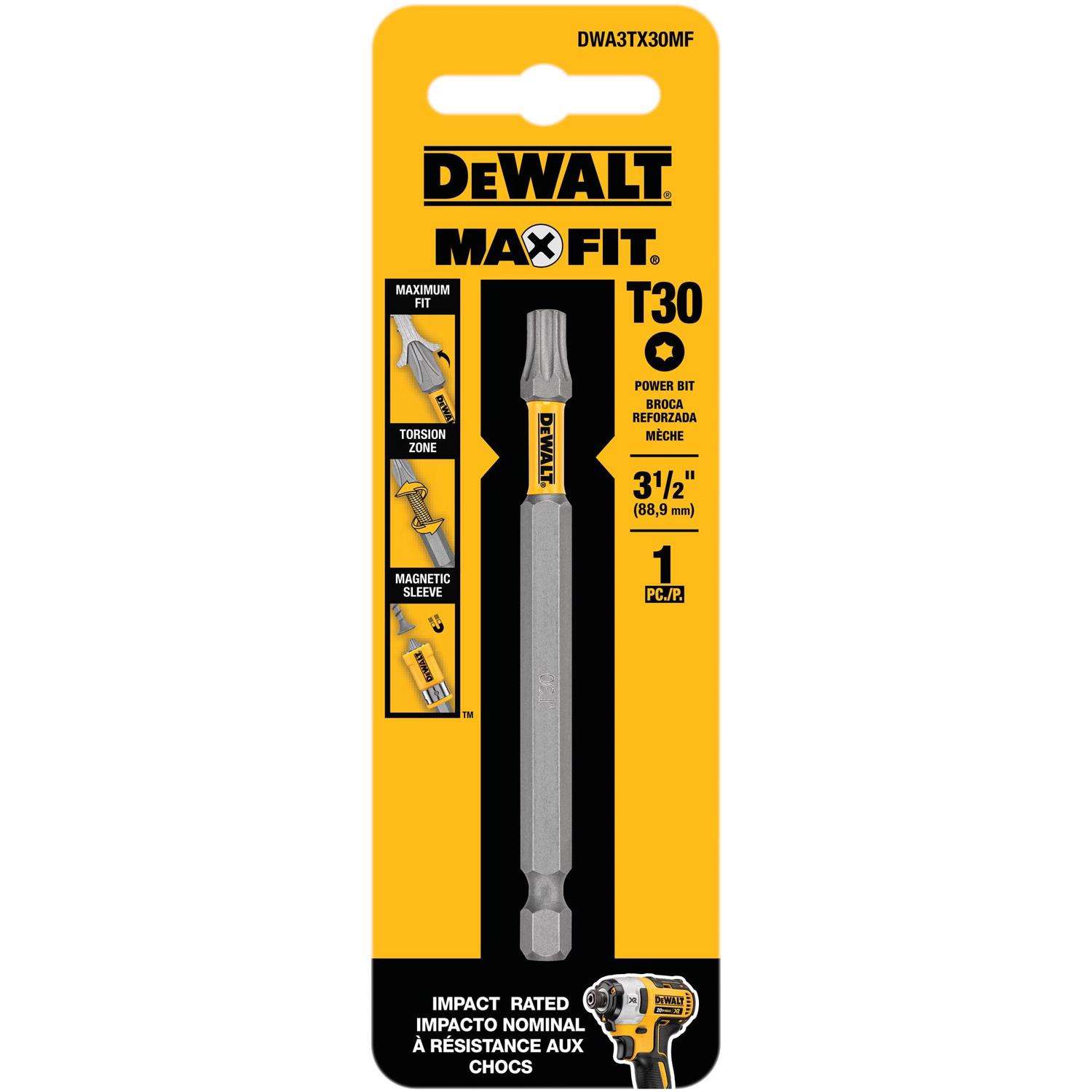 DeWalt Max Fit Torx #30 X 3-1/2 in. L Screwdriver Bit S2 Tool Steel 1 ...