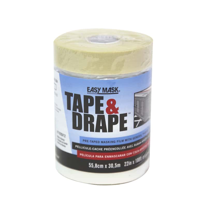 Easy Mask Tape & Drape Plastic Sheeting 0.4 mil X 22 in. W X 100 ft. L ...
