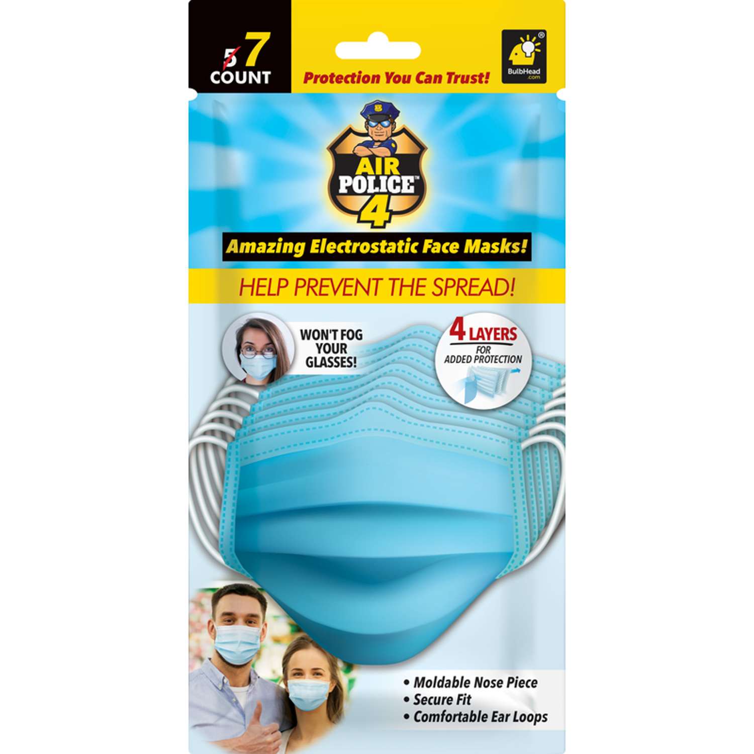 Bulbhead Air Police 4 Full-coverage Face Mask 7 pk - Ace Hardware