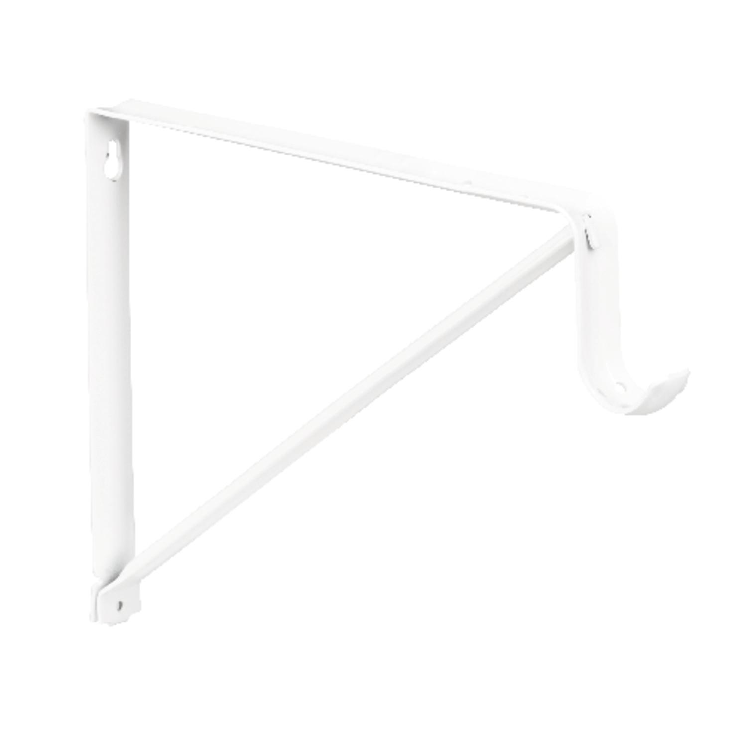Knape & Vogt John Sterling White Steel Shelf/Rod Bracket 12 Ga. 11 in ...
