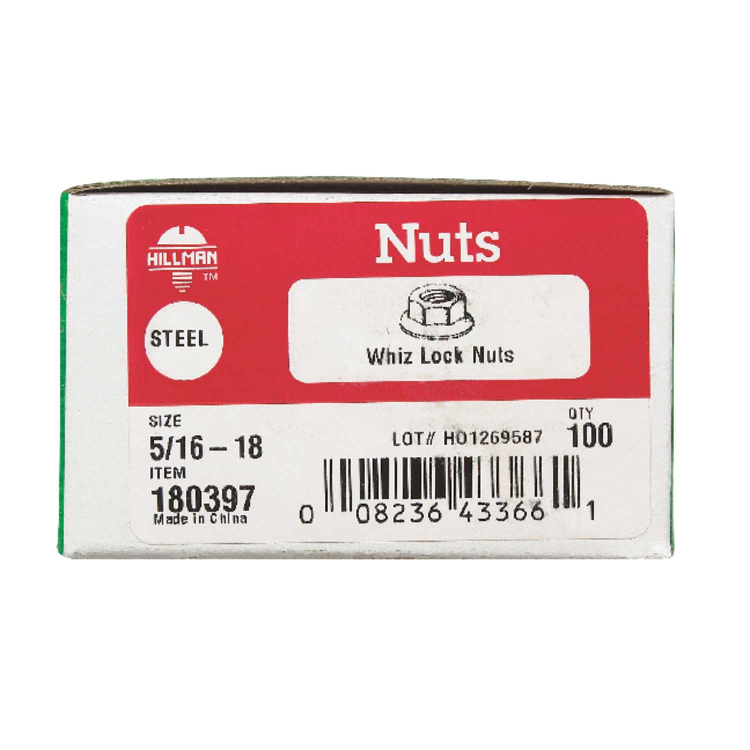 Hillman 5/16 in. Zinc-Plated Steel SAE Whiz Lock Nut 100 pk - Ace Hardware