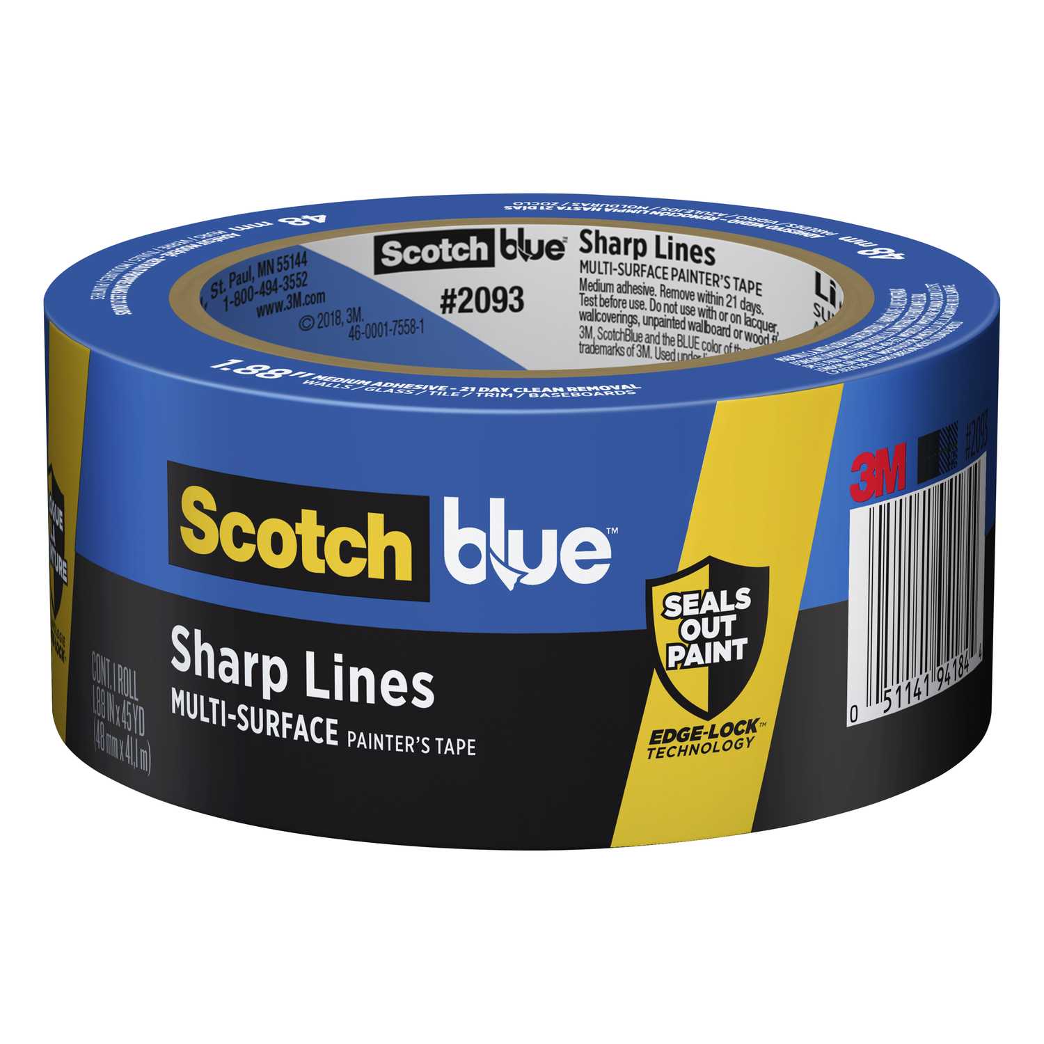 3M Scotch Blue 1.88 in. W x 60 yd. L Blue Medium Strength Painter's ...