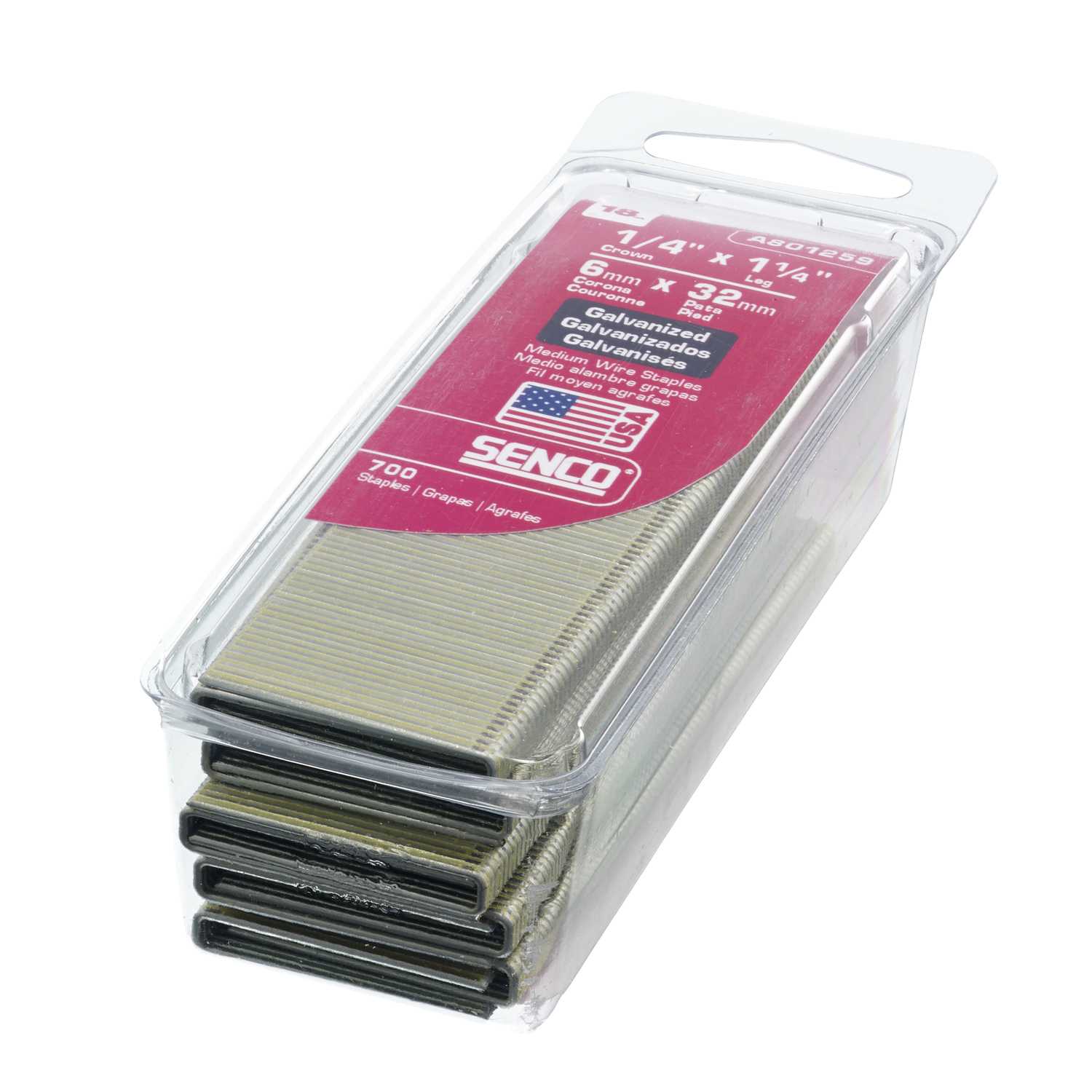 Senco 1-1/4 in. L x 1/4 in. W Medium Crown Finish Staples 700 pk - Ace Hardware