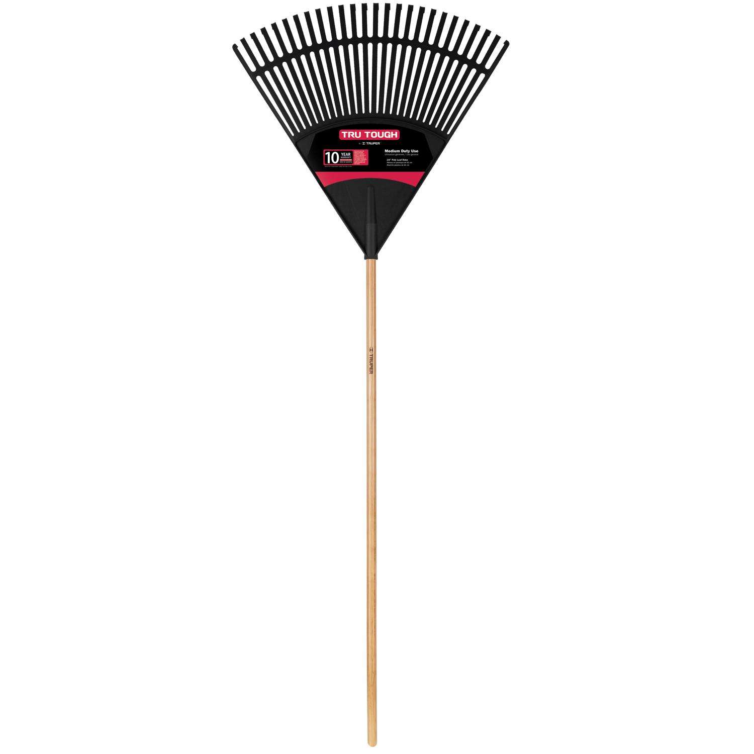 Truper Tru-Tough 66.5 in. 26 Tine Poly Leaf Rake Wood Handle - Ace Hardware