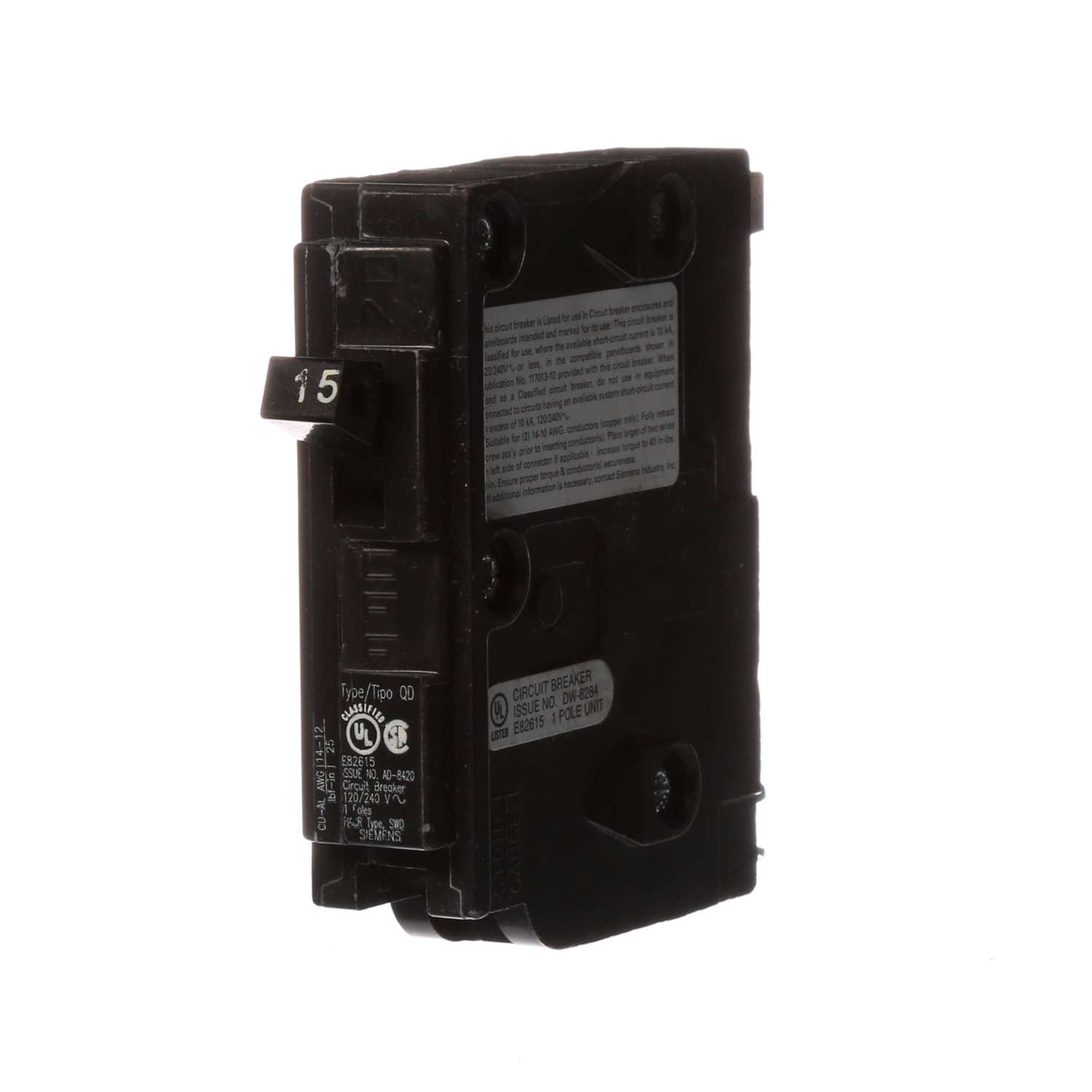 Siemens 15 amps Single Pole Circuit Breaker - Ace Hardware