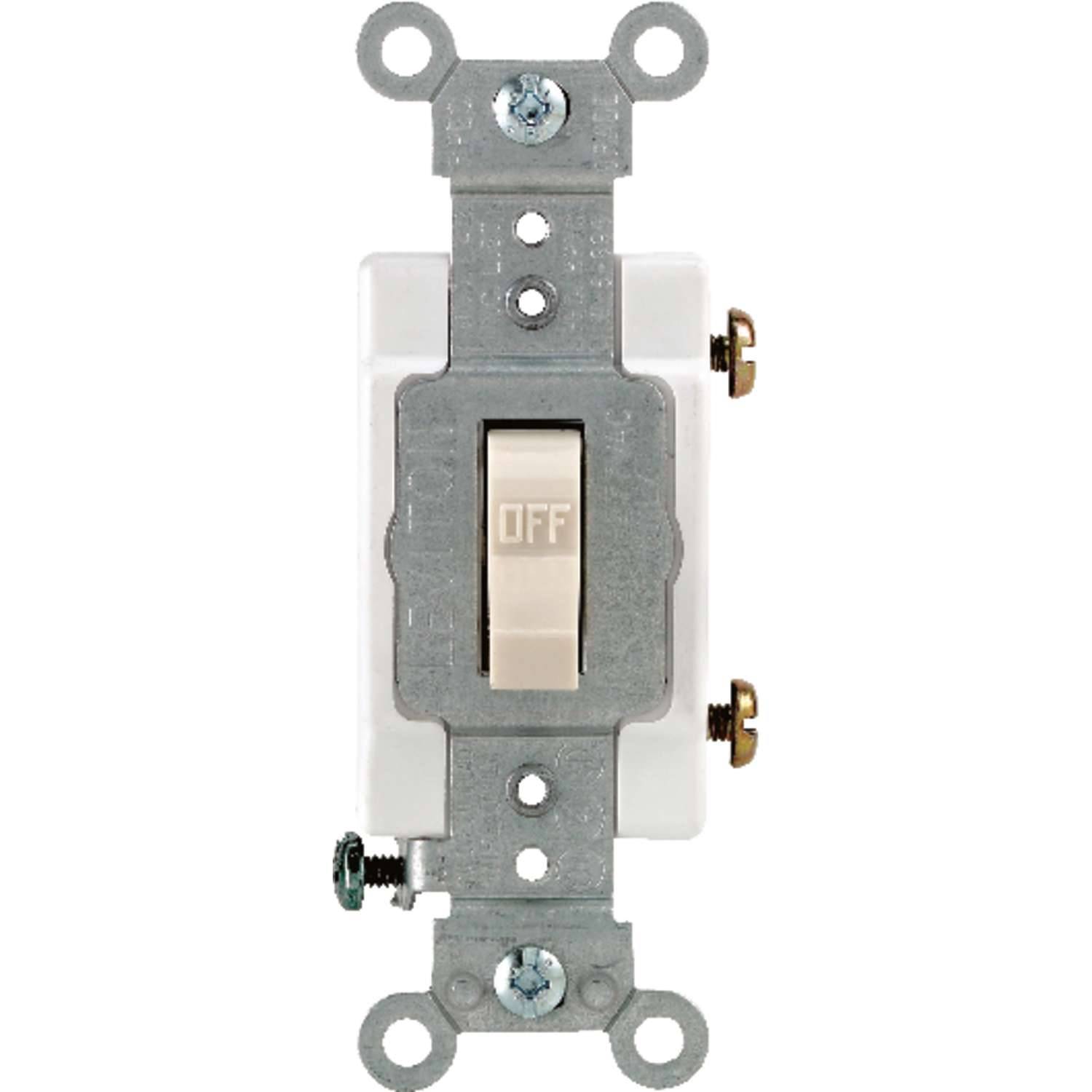 Leviton 15 amps Single Pole Toggle AC Quiet Switch Light Almond 1 pk ...