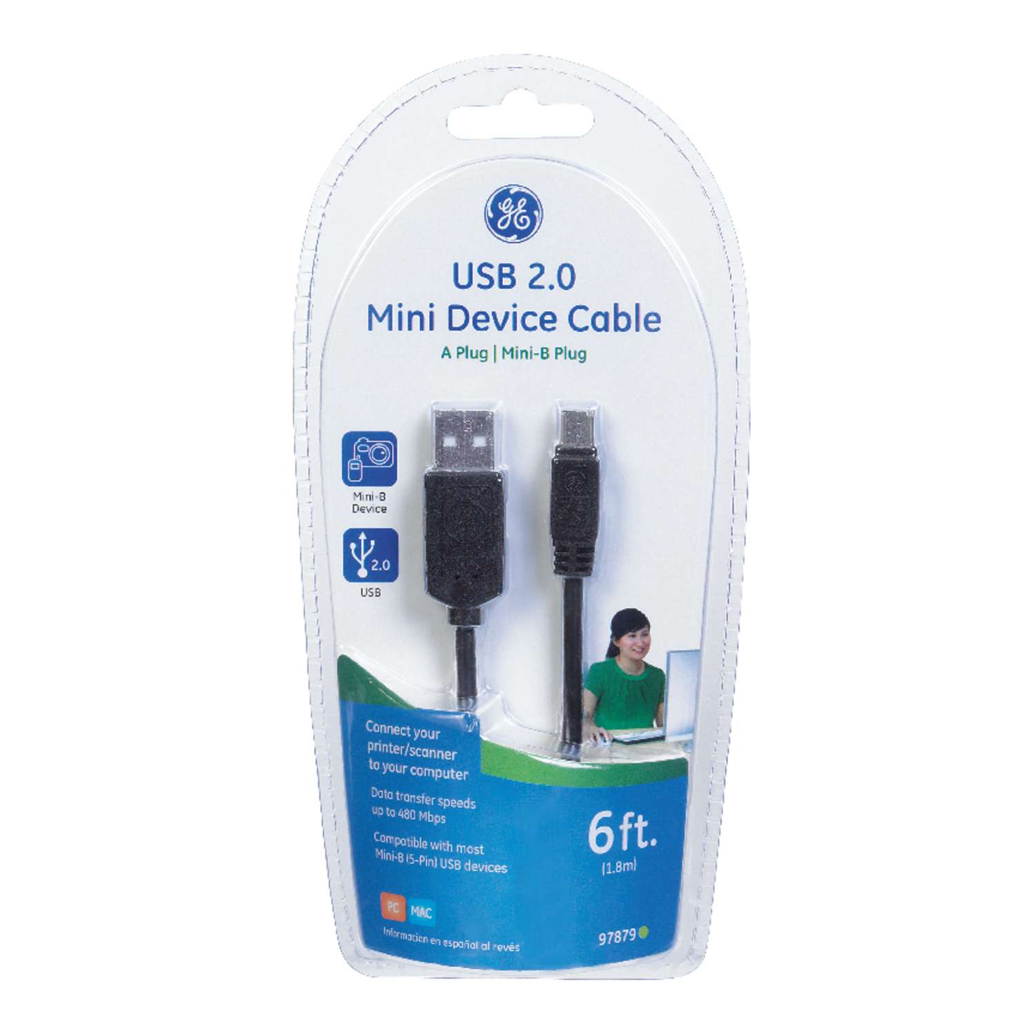 GE 6 ft. L USB Mini Device Cable - Ace Hardware