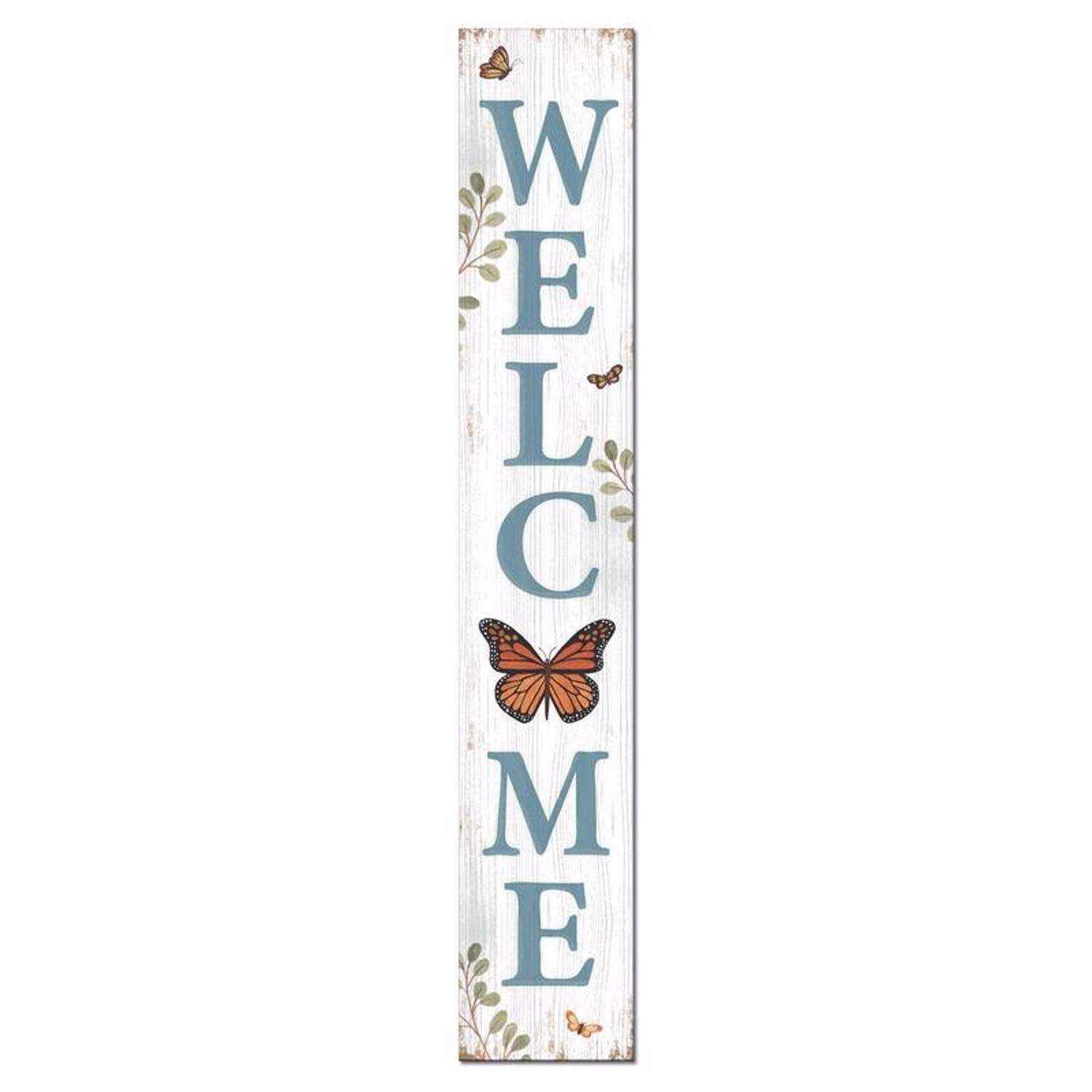 My Word! Multicolored Wood 46.5 in. H Welcome Monarch Butterfly Porch ...