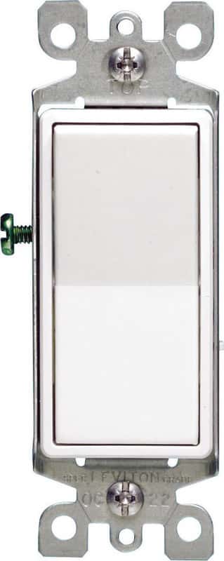 Leviton Decora 15 amps Single Pole Rocker AC Quiet Switch White 1 pk ...